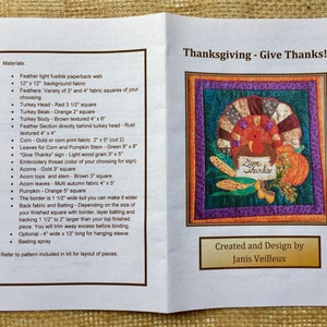 November Mini Quilt Pattern - Give Thanks - Etsy