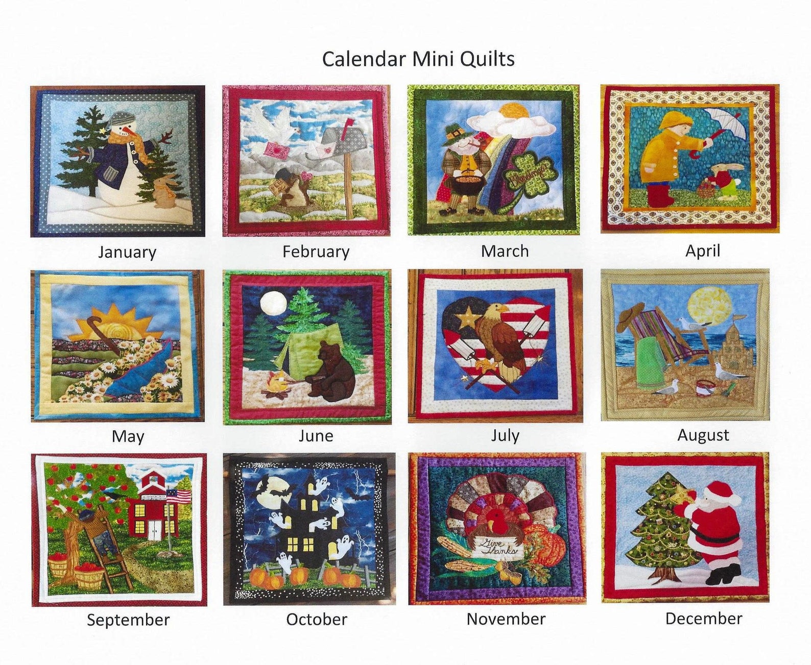 January Mini Quilt Pattern Snowman and Friend - Etsy