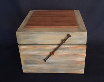 Re-purposed Wood Box - Australian Cypress With Walnut Lid - Etsy