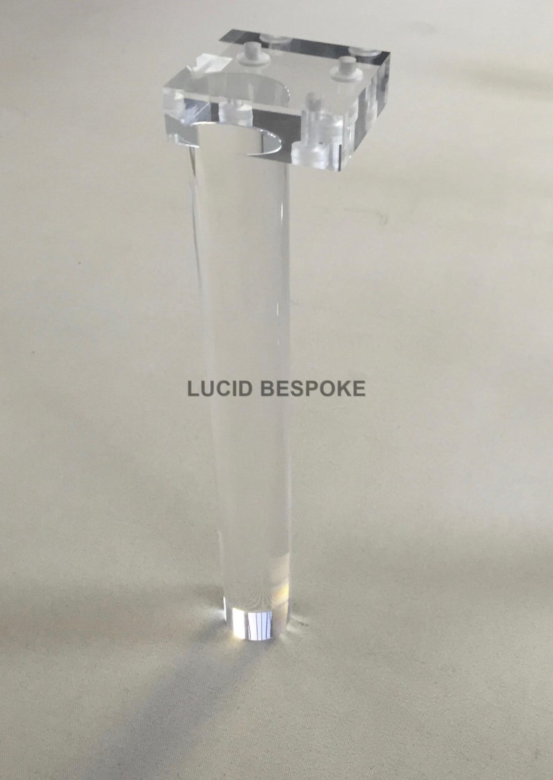 Round Straight 12"hollywood Regency Lucite Legs - Ghost- Crystal Clear ...