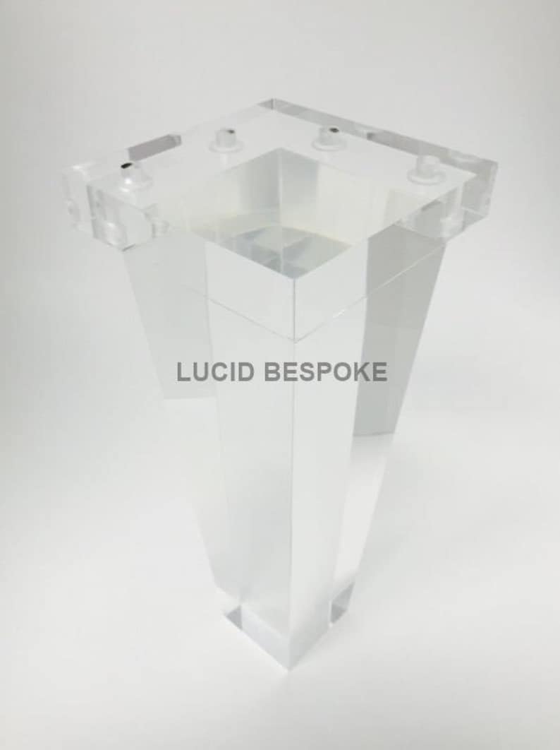 12” Lucite Legs -square Tapered- Hollywood Regency Furniture -acrylic ...