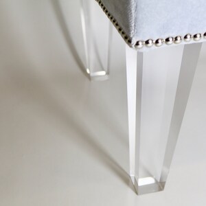 Custom Made Upholstered Ottoman Feauting Nailheads Romo Fabric Lucite ...