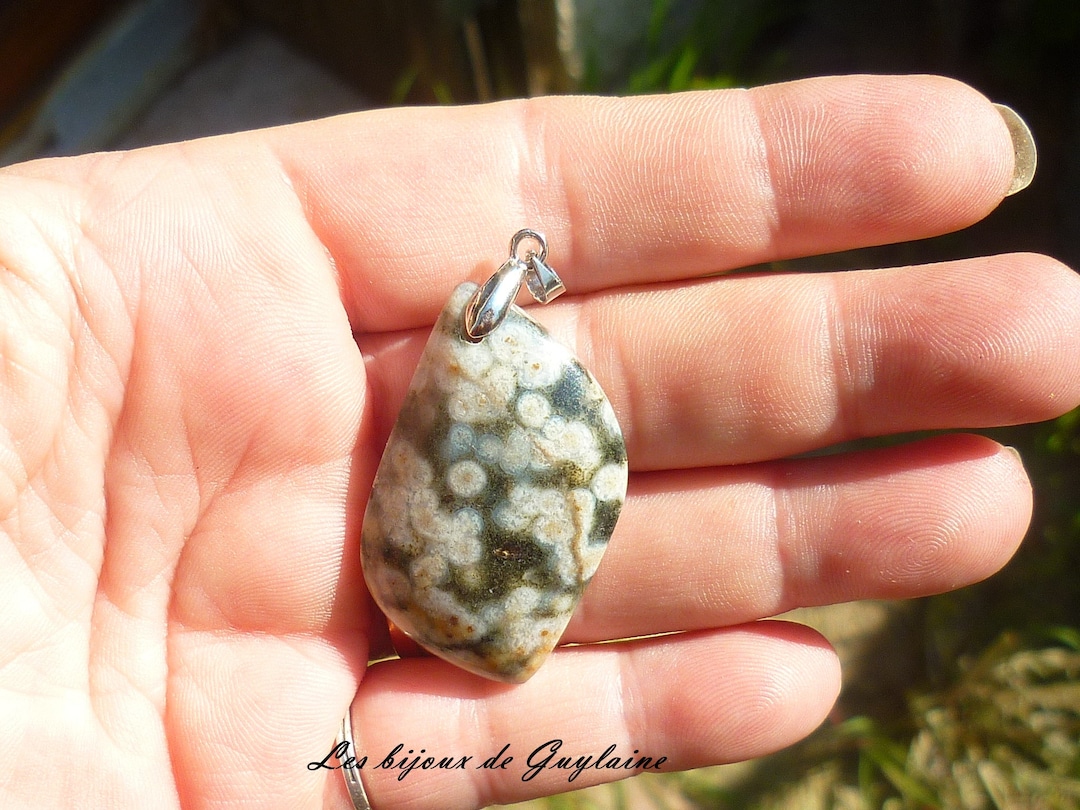 Orbicular Jasper Pendant joy, Cheerfulness, Talisman, Amulet - Etsy