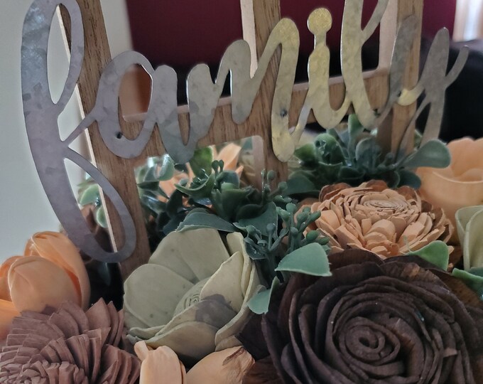 Family Floral Arrangement Thanksgiving Centerpiece Sola - Etsy