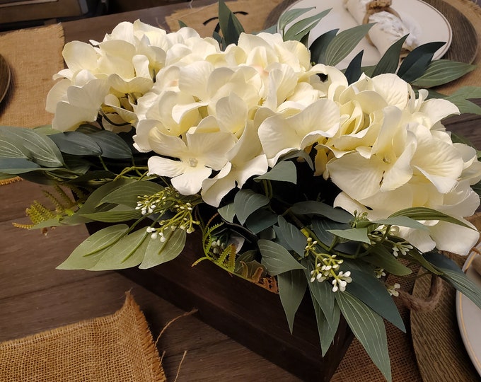 Hydrangea Centerpiece] White Hydrangeas] Hydrangeas Table Arrangement ...