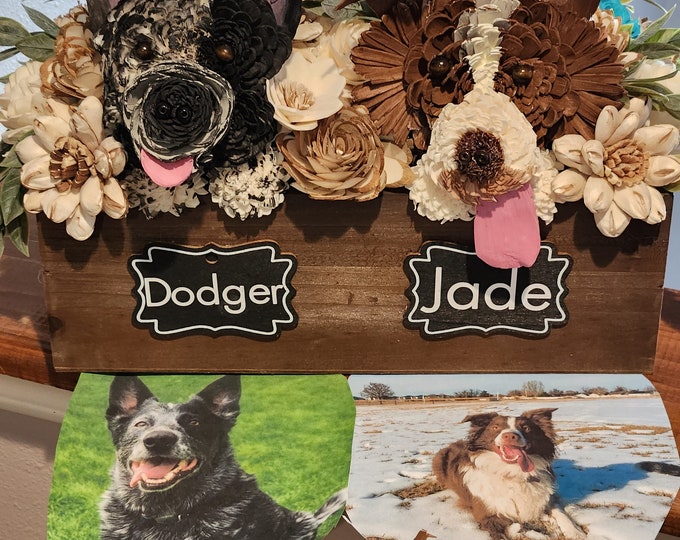 Two Dog Bouquet With 2 Dozen Flowers in Shallow Box Crate - Etsy