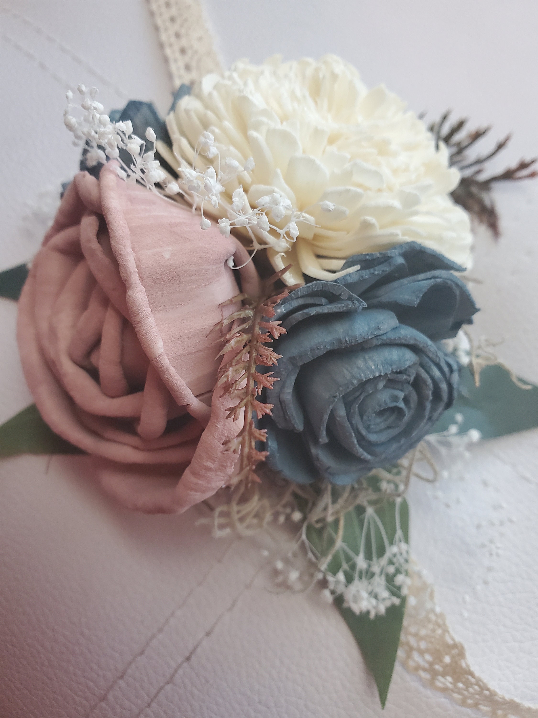 Dusty Blue and Dusty Pink Wedding Bouquet Dusty Blue and Pink | Etsy Canada