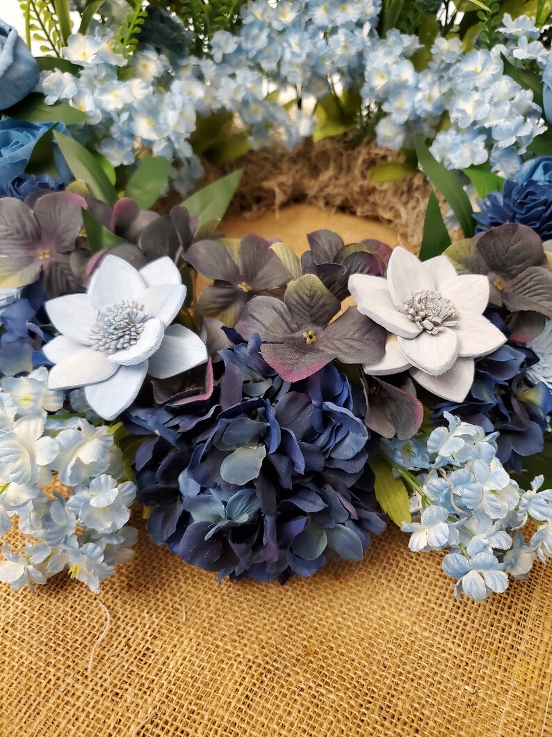 Blue Urn Arrangement Blue Urn Wreath Blue Urn Flowers Blue - Etsy