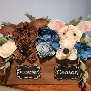Two Dog Bouquet With 2 Dozen Flowers in Shallow Box Crate - Etsy
