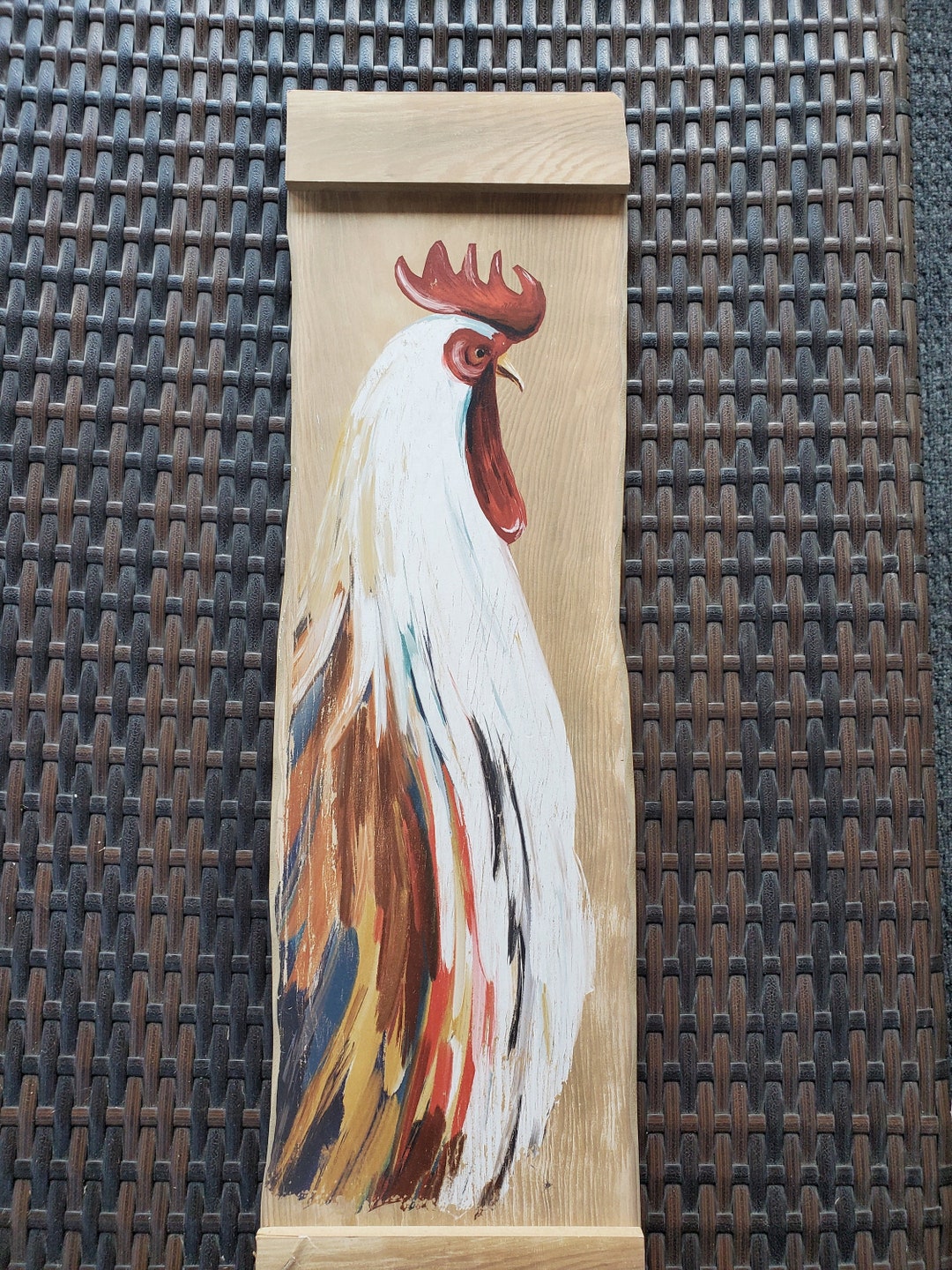 ROOSTER ART] Hand Painted Rooster Wood Sign] Rooster Decor] Rooster ...