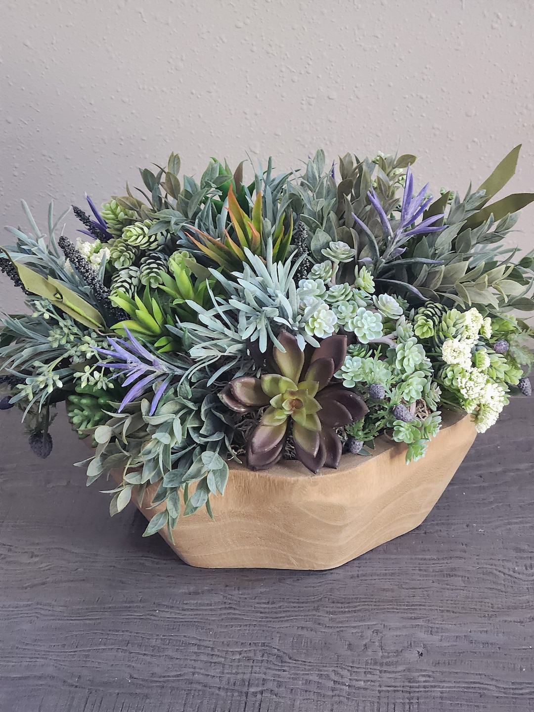 Succulent Cacti Centerpiece Faux Succulents Bowl Faux Succulent Garden ...