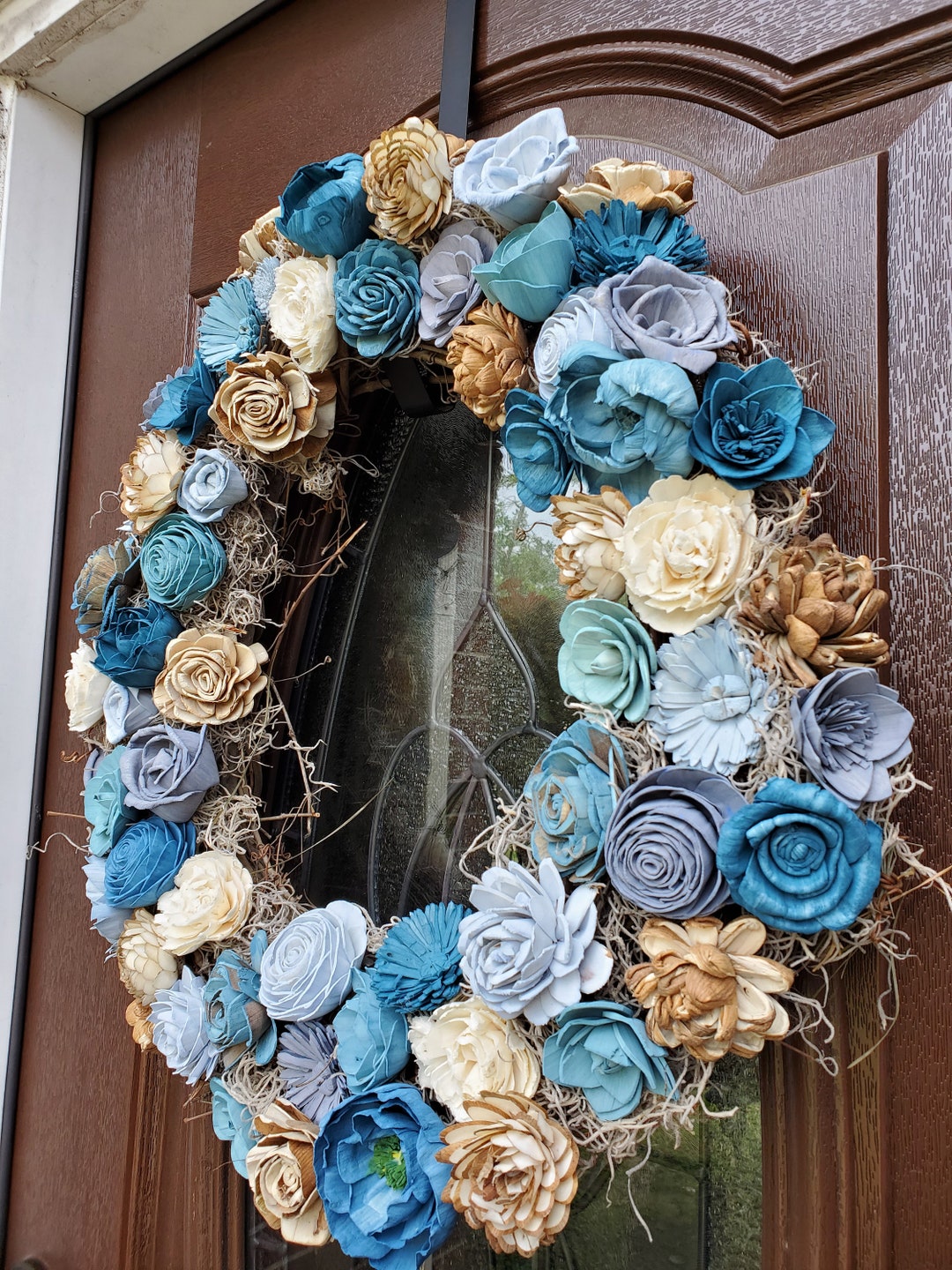 Blue Spring Wreath] Sola Blue Flower Wreath] Wood Flower Wreath] BLUE ...