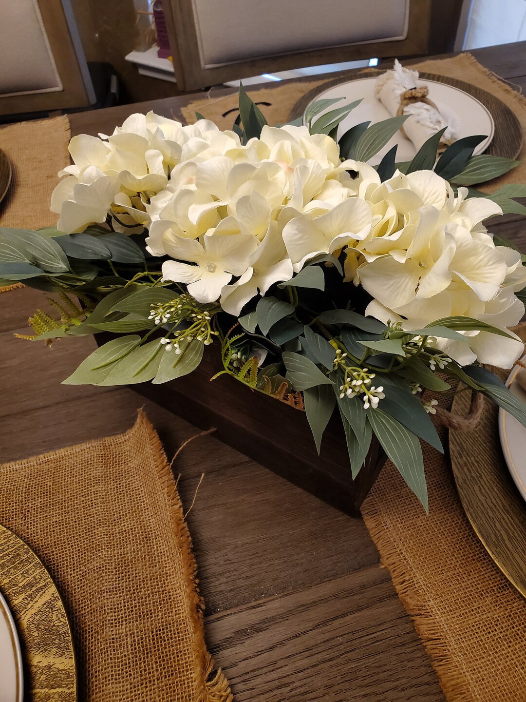 Hydrangea Centerpiece] White Hydrangeas] Hydrangeas Table Arrangement ...