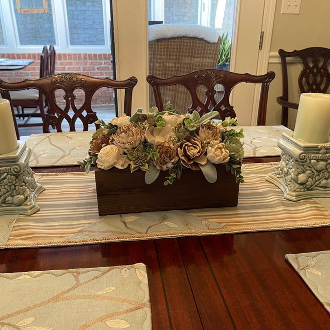Natural Greenery Arrangement Sage and Cream Bouquet Natural | Etsy