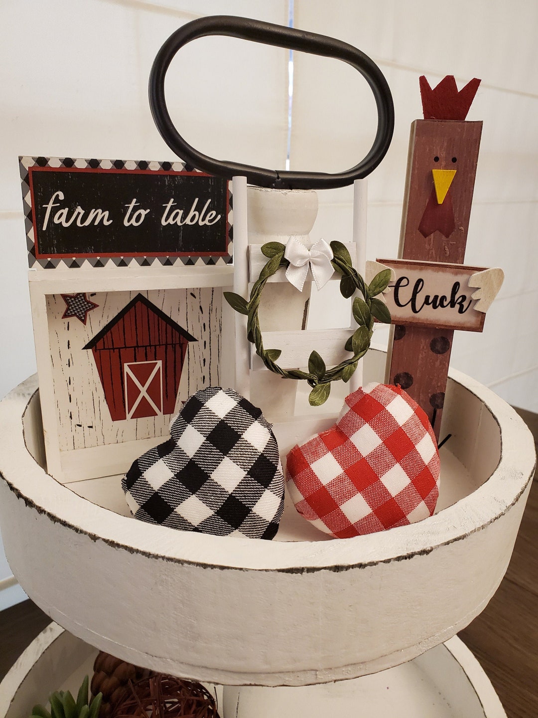 Chicken Mini Decor Set] Bundle of Chicken Decor] Wood Chicken] Mini ...