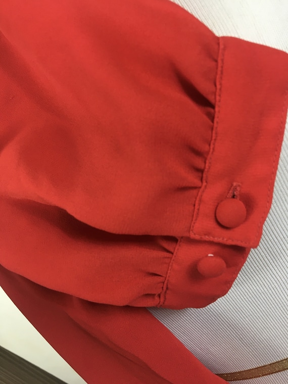 Rust red vintage ruffle collar blouse - Gem