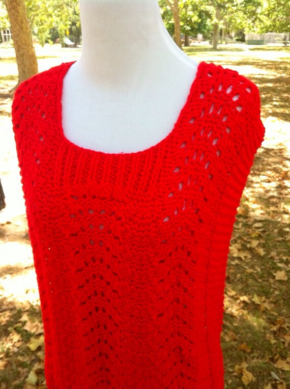 Cherry red knit vest - Gem