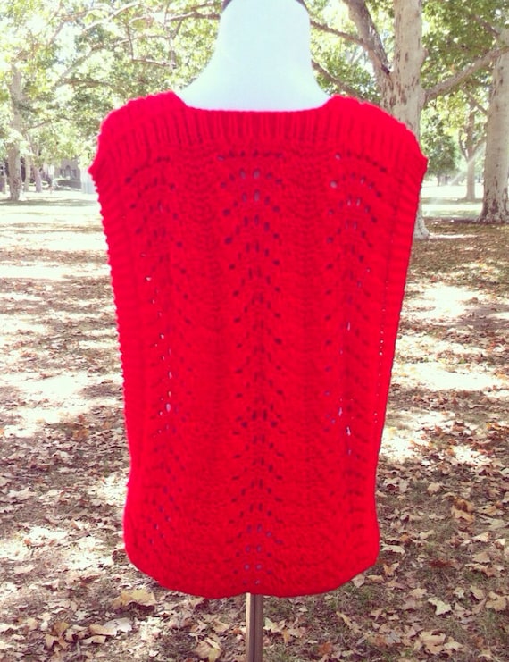Cherry red knit vest - Gem