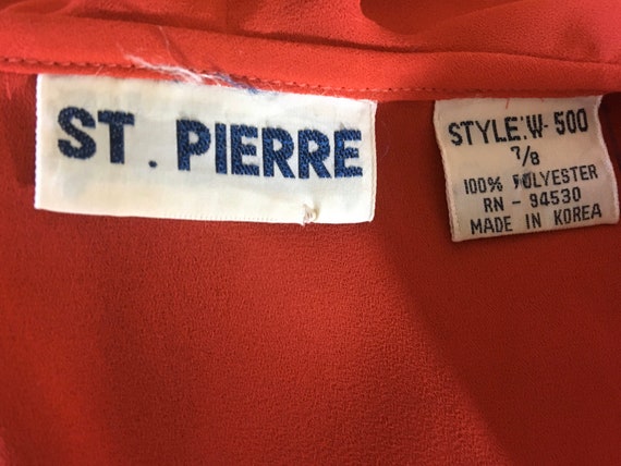 Rust red vintage ruffle collar blouse - Gem