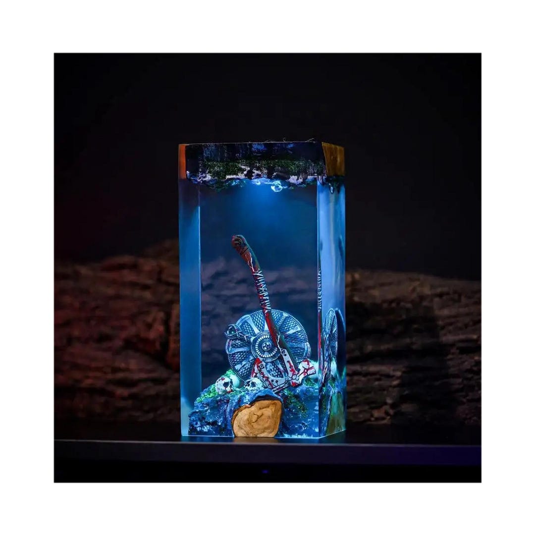 God of War Leviathan Axe Shield Epoxy Resin Wood Lamp Night Light ...