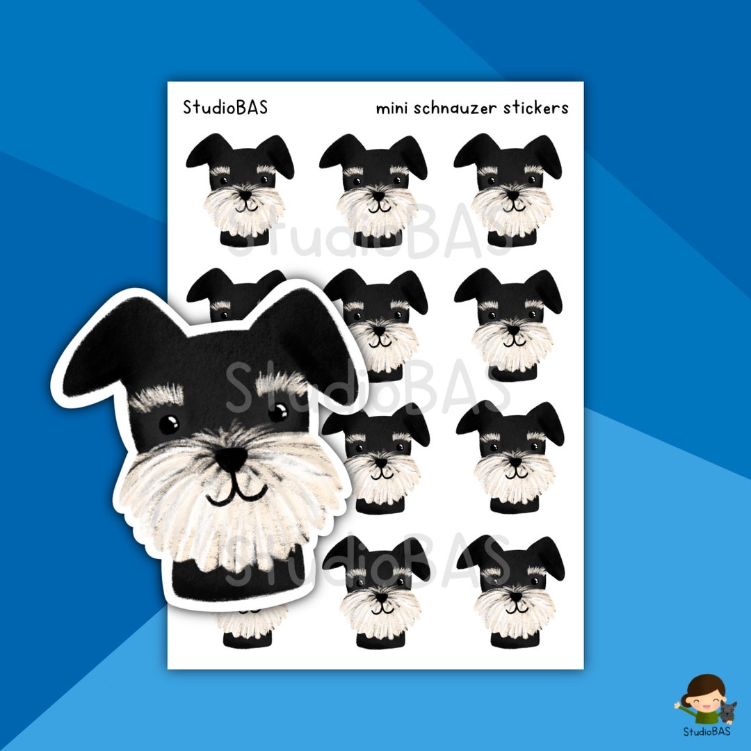 Mini Schnauzer Sticker Pack Black and Silver Miniature - Etsy