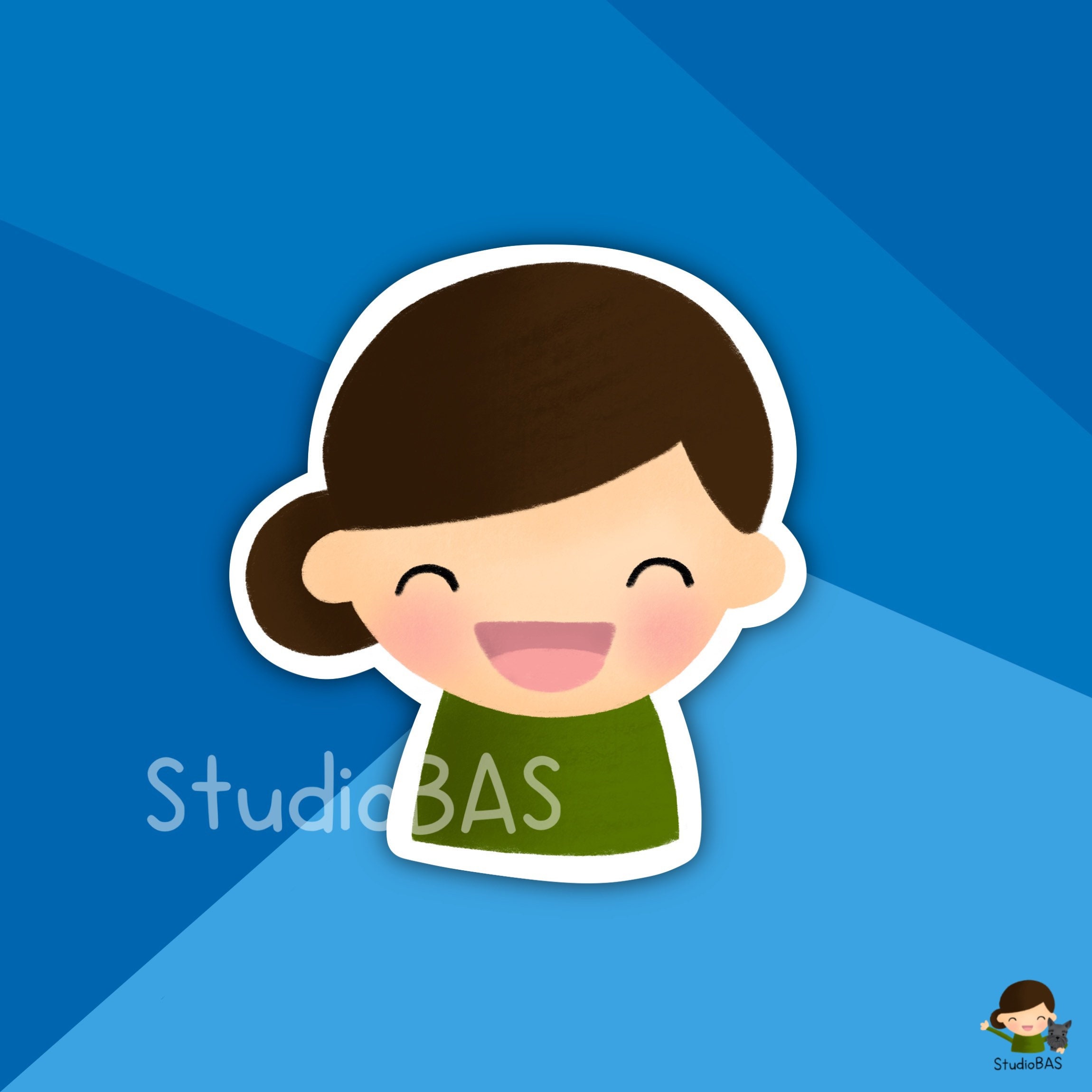 Happy Girl Sticker - Etsy