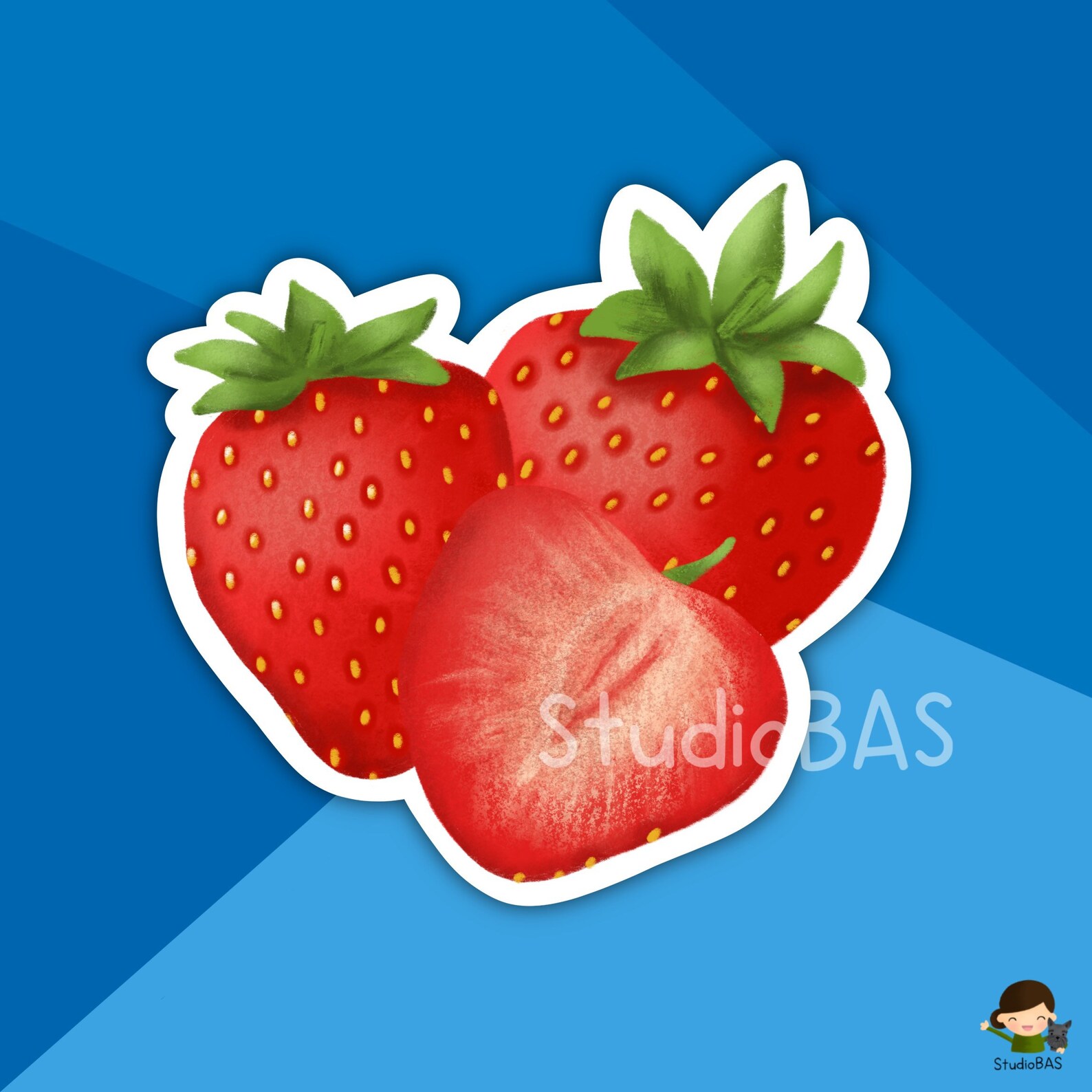 Strawberries Vinyl Sticker - Etsy