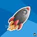 Robot Rocketship Vinyl Sticker - Etsy