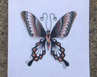 Butterfly drawings | Etsy