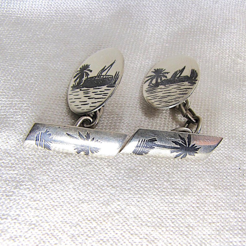 Sterling Silver Vintage Chain Link Cufflinks for Men, Jewelry Suit ...