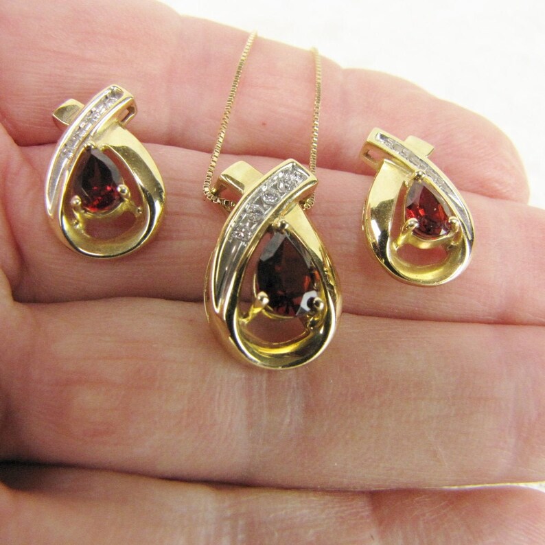 14K Ruby and Diamond Set Ruby Pendant Necklace Red Ruby | Etsy