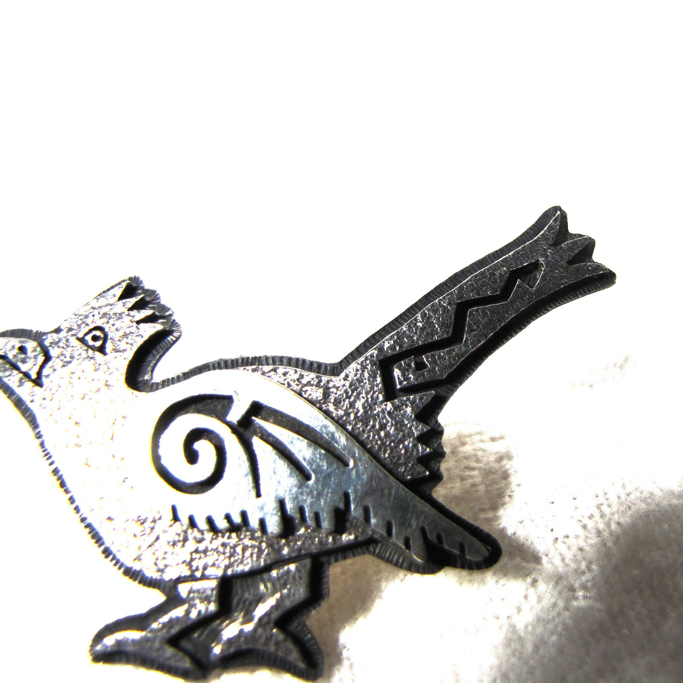 Artistic Roadrunner Bird, Small Brooch or Lapel Pin in Sterling Silver ...