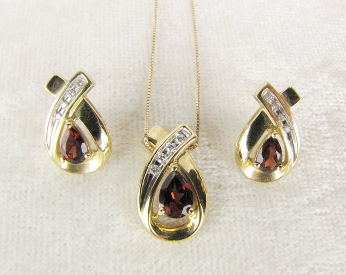 14K Ruby and Diamond Set Ruby Pendant Necklace Red Ruby - Etsy