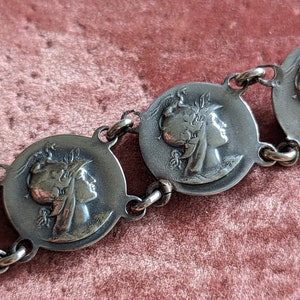 Antique Art Nouveau Sterling Silver Goddess Athena/minverva Padlock ...