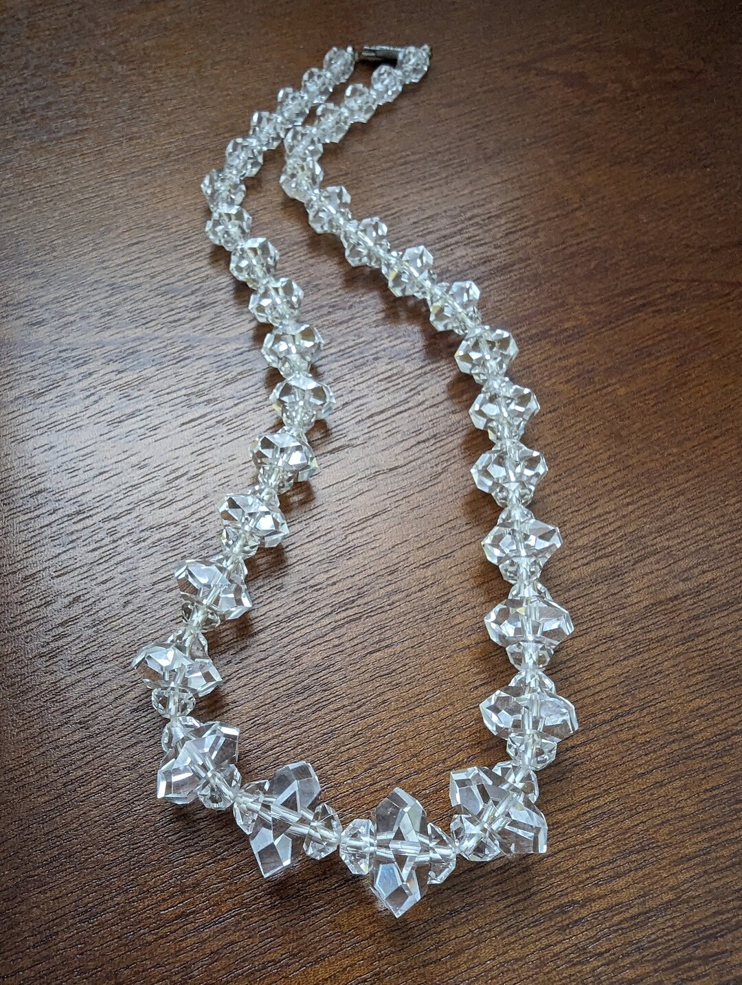 Antique Art Deco Cut Rock Crystal Quartz Necklace // Fabulously Sparkly ...