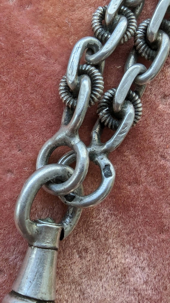 Antique Art Nouveau Sterling Silver Long Guard Chain … - Gem