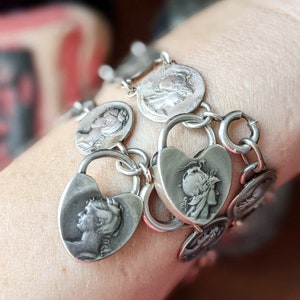 Antique Art Nouveau Sterling Silver Goddess Athena/minverva Padlock ...