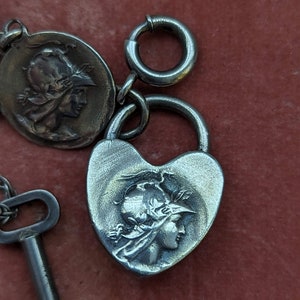 Antique Art Nouveau Sterling Silver Goddess Athena/minverva Padlock ...