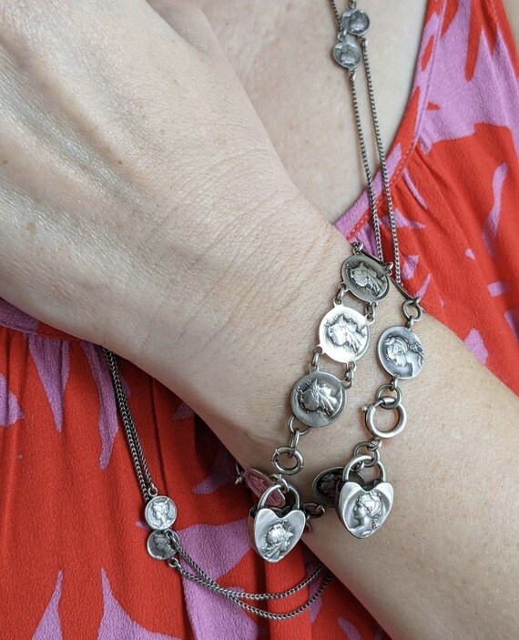 Antique Art Nouveau Sterling Silver Goddess Athena/Mi… - Gem