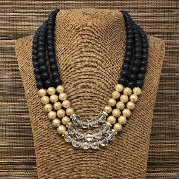 Multi Strand Beaded Necklace - Etsy