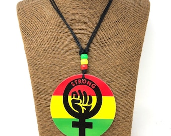 Wooden Black Power Necklace - Etsy