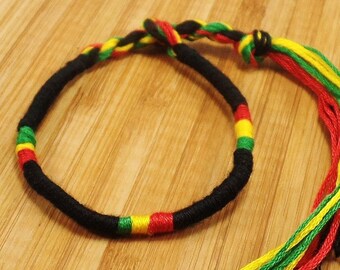 Rasta Bracelet Rasta Braided Bracelet Jamaican Bracelet Reggae Roots ...