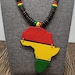 Africa Necklace Rasta Pendant Rasta Necklace Africa - Etsy