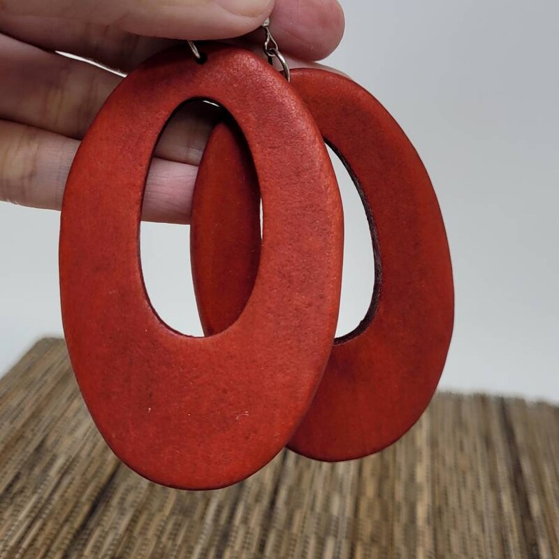 Big Red Earrings - Etsy