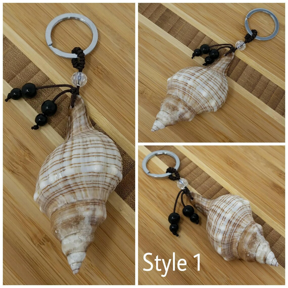 Shell Kechain Natural Seashell Keychain Seashell Keyring Surf | Etsy