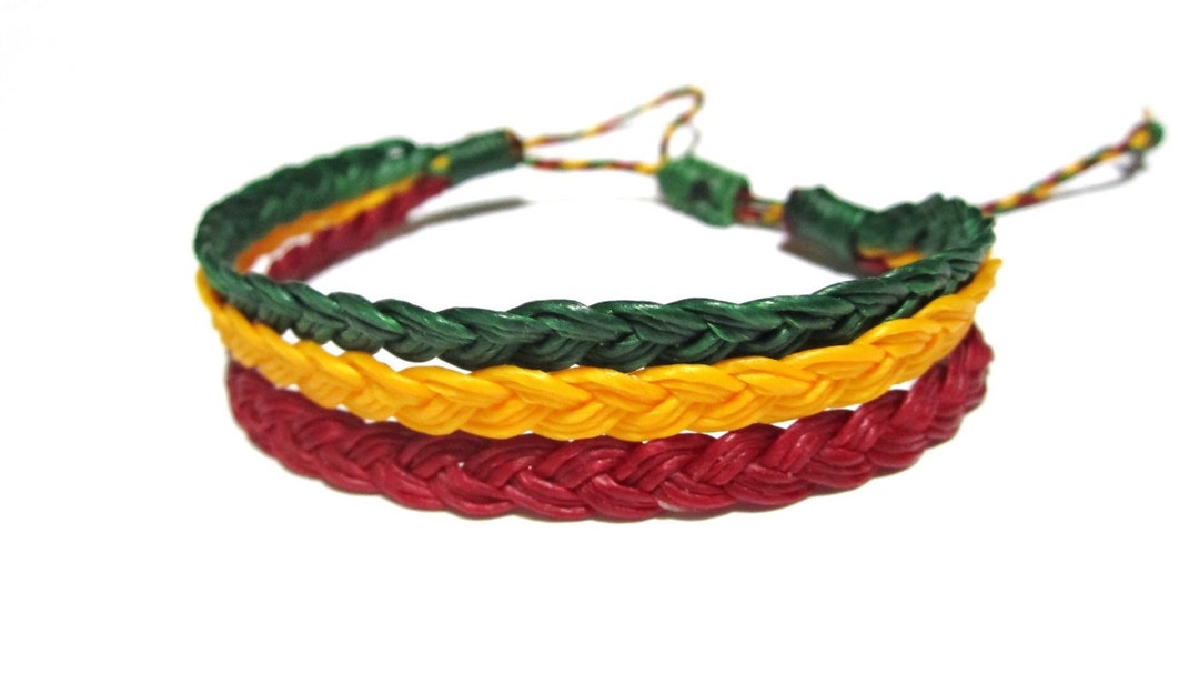 Rasta Bracelet - Rasta Braided Bracelet - - Jamaican Bracelet - Reggae ...