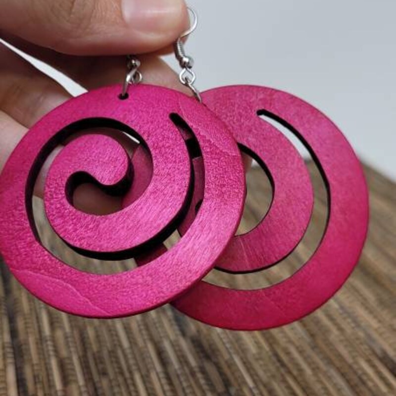 Spiral Wood Earrings - Etsy