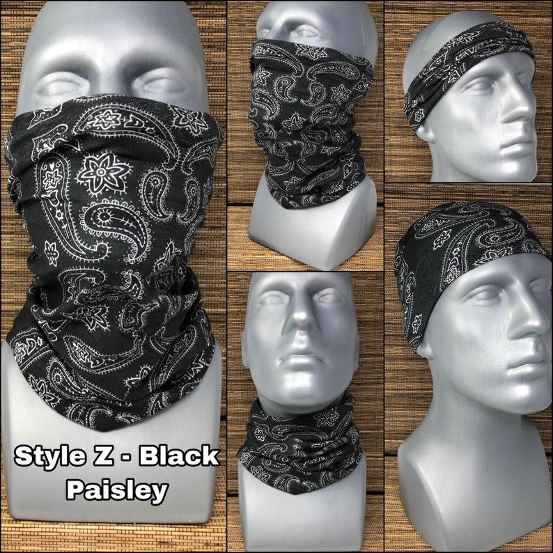 Black Face Mask 4 in 1 Multi-functional Face Covering Mask - Etsy