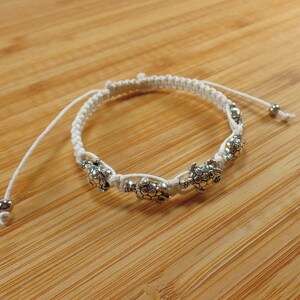 White Turtle Bracelet - White Macrame Bracelet - White Hemp Bracelet ...