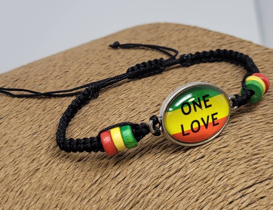 Rasta Bracelet, Bracelet Rasta, Rasta Jewelry, Jamaican Bracelet, One ...